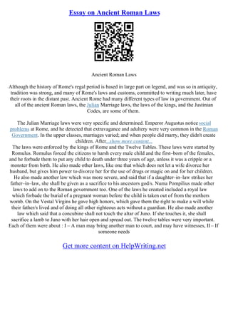 Essay On Ancient Rome | PDF