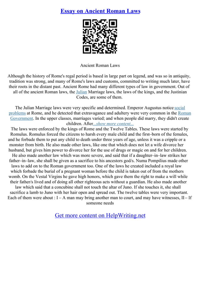 Essay On Ancient Rome | PDF | Marriage and Civil Unions | Family and ...