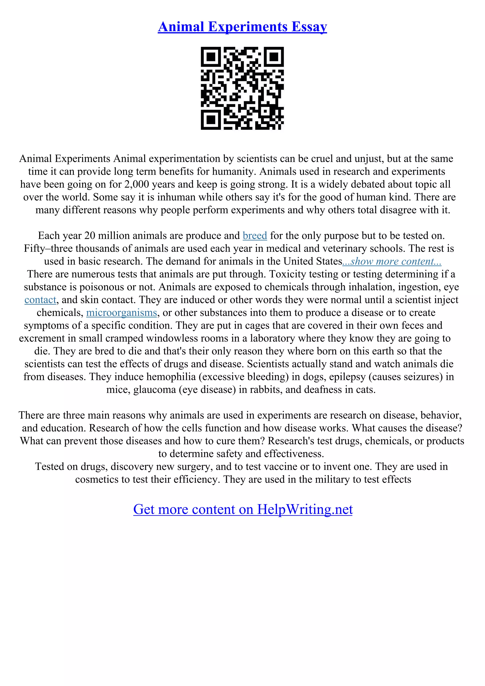 Essay On Animals | PDF