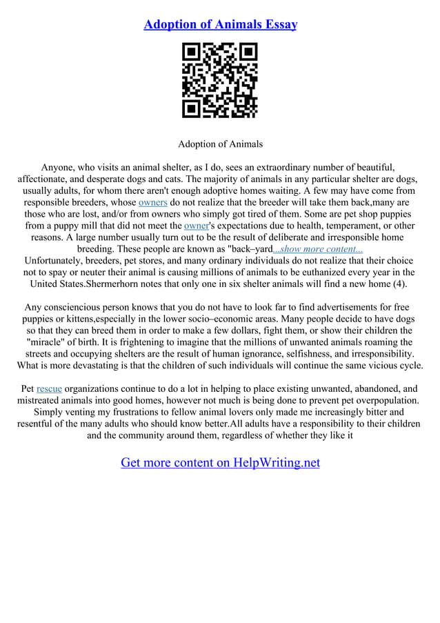 Essay On Animals | PDF