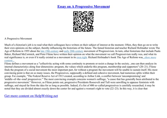 Essay On A Progressive Movement | PPT