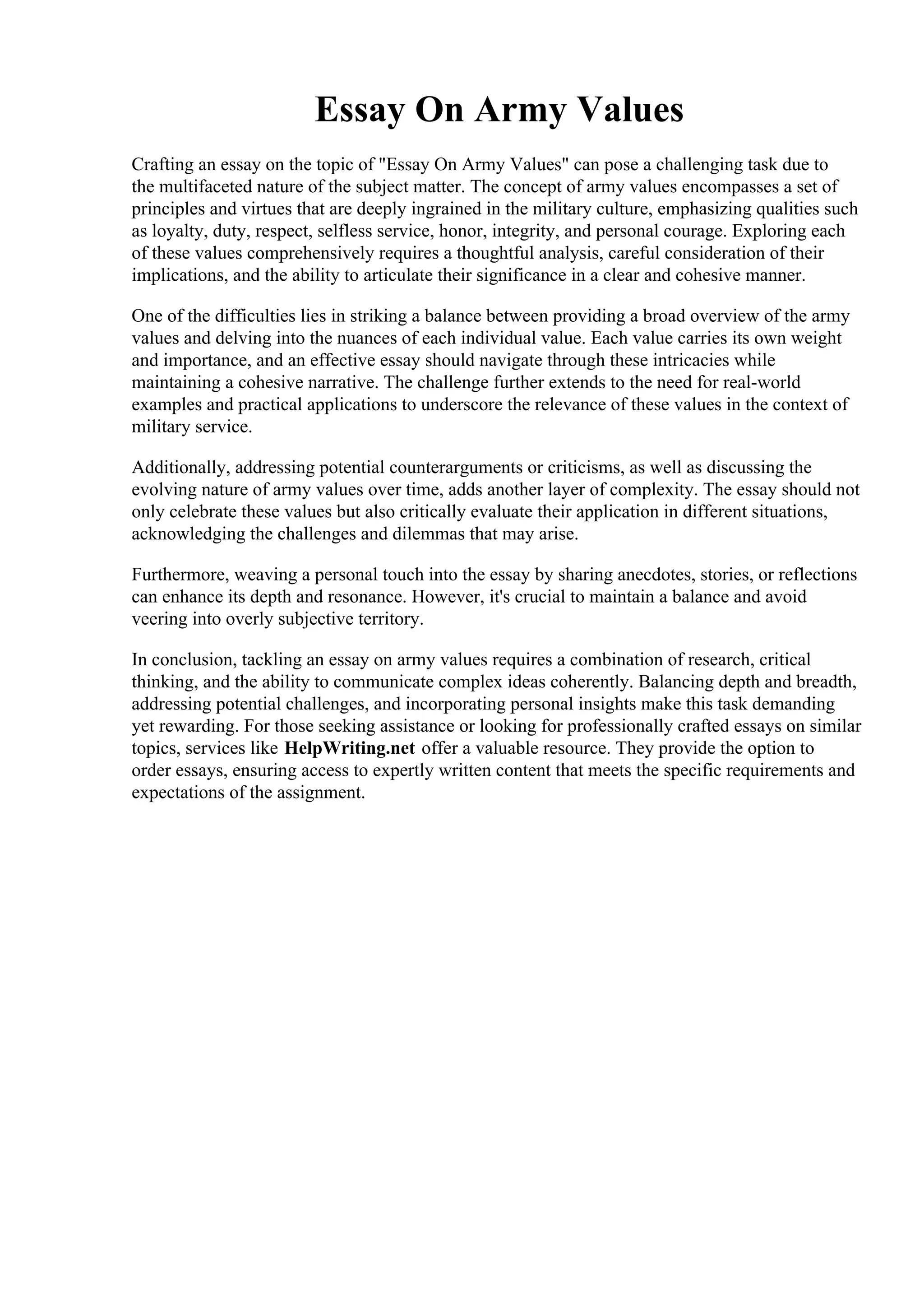 Essay On Army Values.pdf