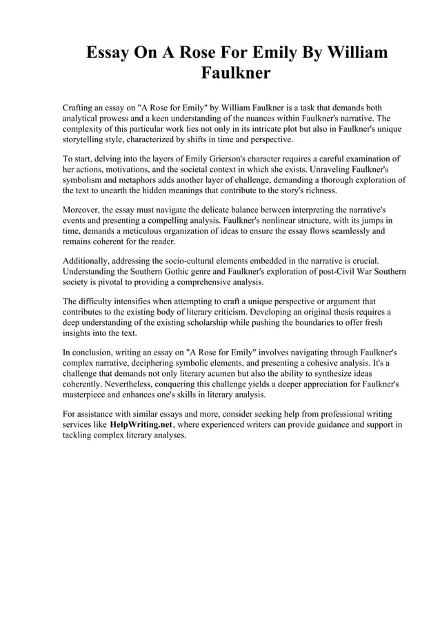 Essay On A Rose For Emily By William Faulkner.pdf