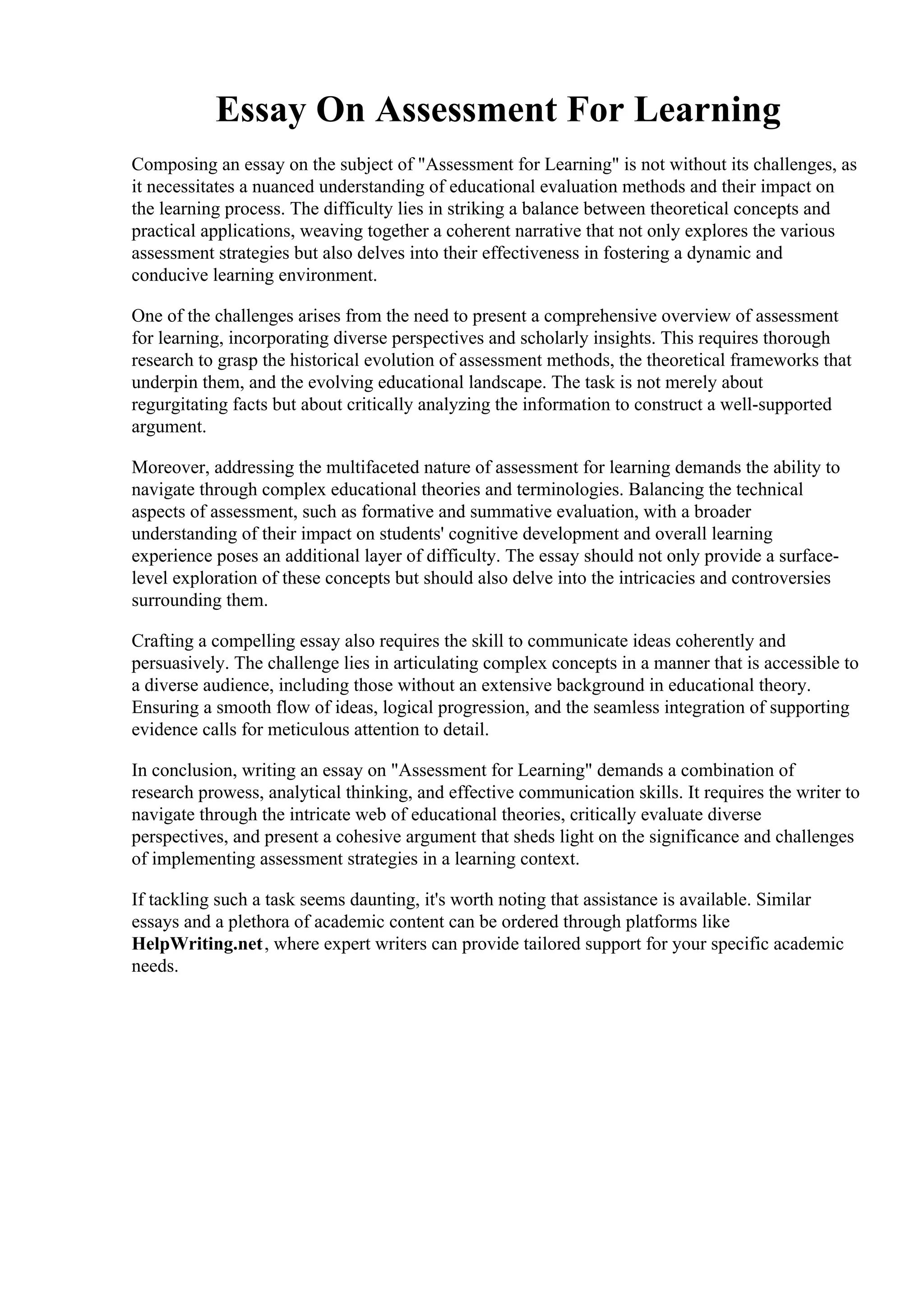 Essay On Assessment For Learning.pdf