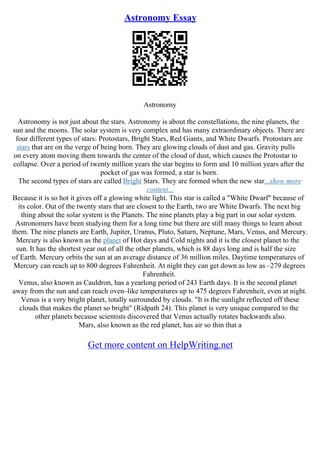Essay On Astronomy | PDF