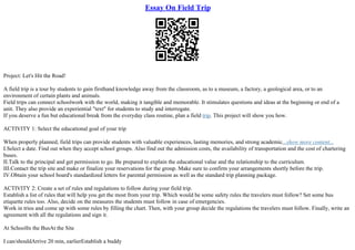 Essay On A Trip | PDF | Family Travel | Travel Type