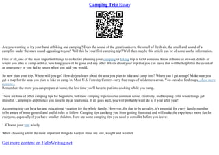 Essay On A Trip | PPT