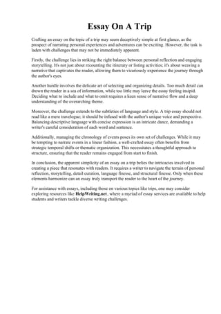 Essay On A Trip | PDF
