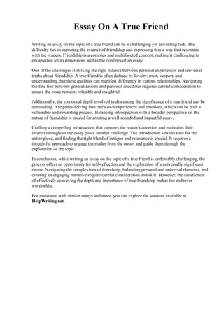 Essay On A True Friend.pdf