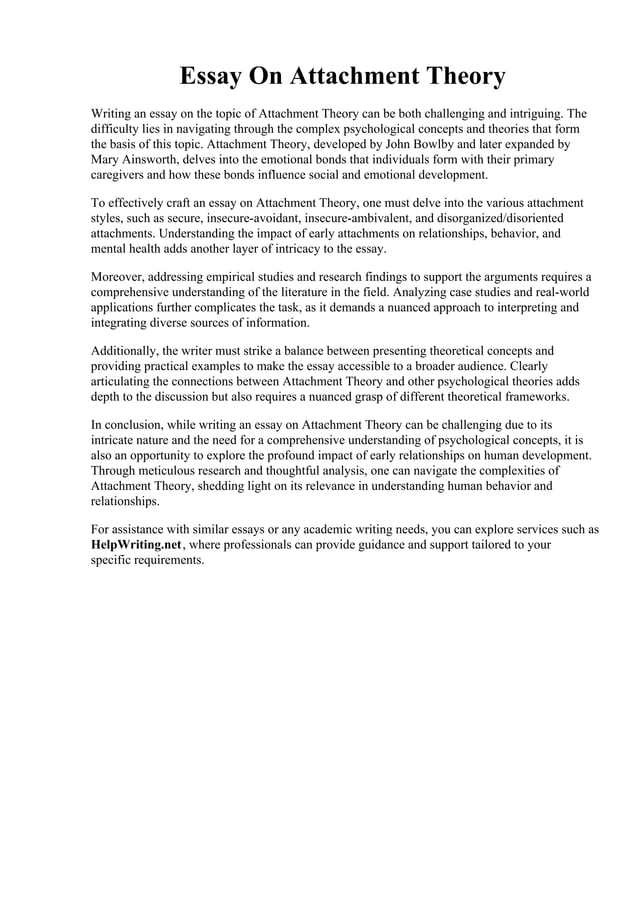 Essay On Attachment Theory | PDF