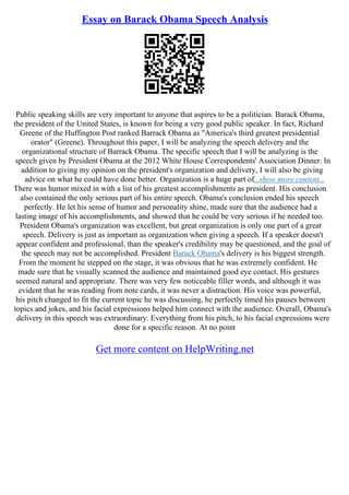 Essay On Barack Obama | PDF | Celebrity Families | Pop Culture