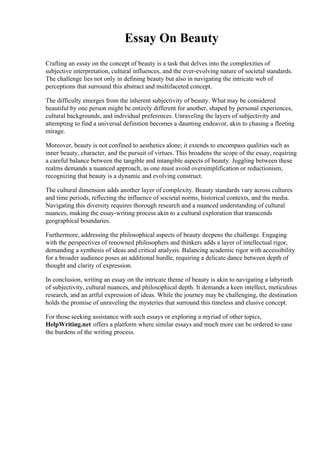 Essay On Beauty | PDF