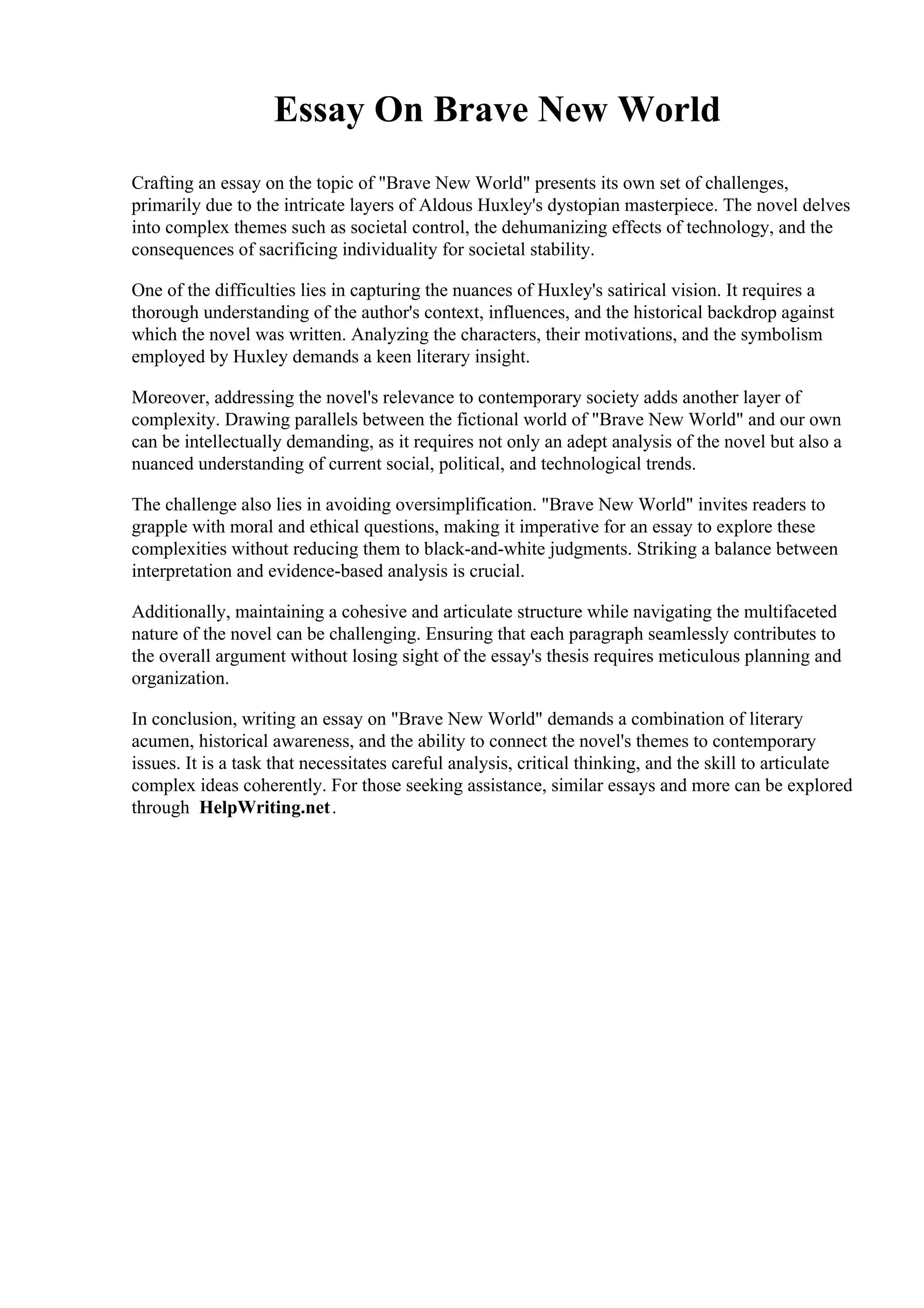 Essay On Brave New World.pdf