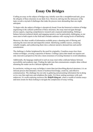 Essay On Bridges. A View from the Bridge - English critical essay on a ...