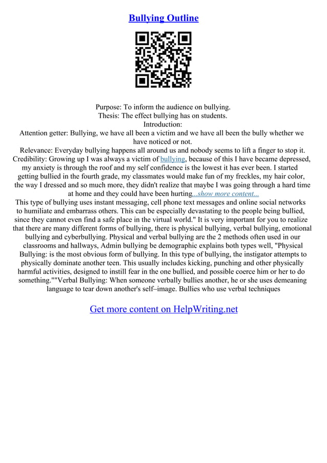 Essay On Bullying | PDF