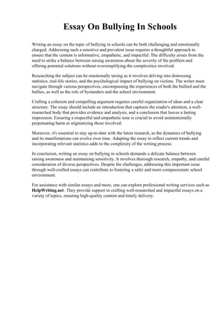 Essay On Bullying In Schools.pdf