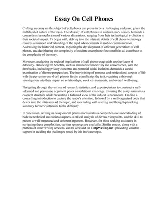 Essay On Cell Phones.pdf