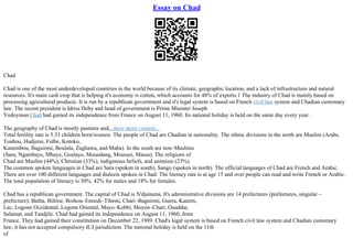 Essay On Chad | PDF