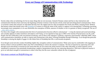 Essay On Change Of Communication With Technology | PPT