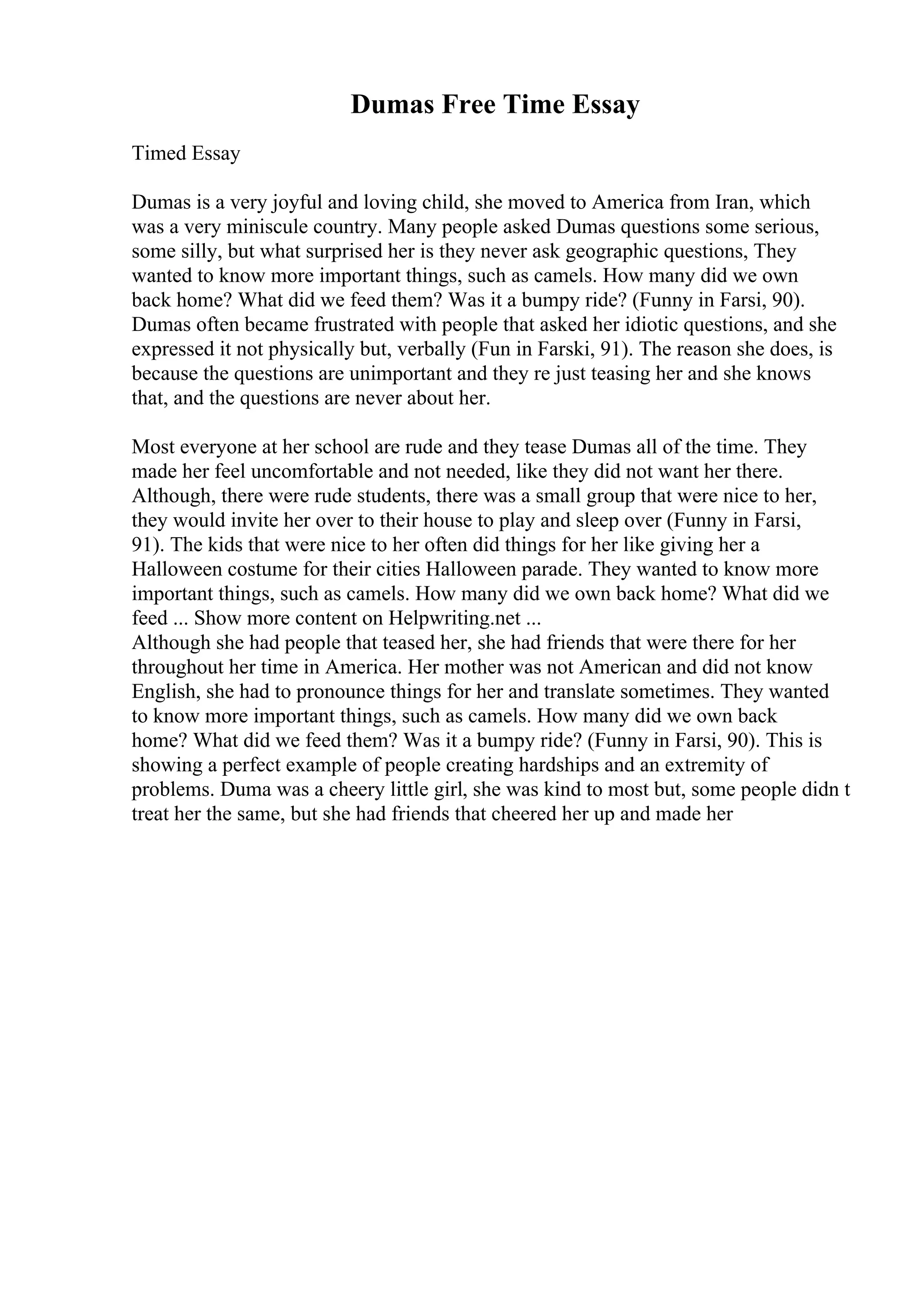 Essay On Character Traits | PDF