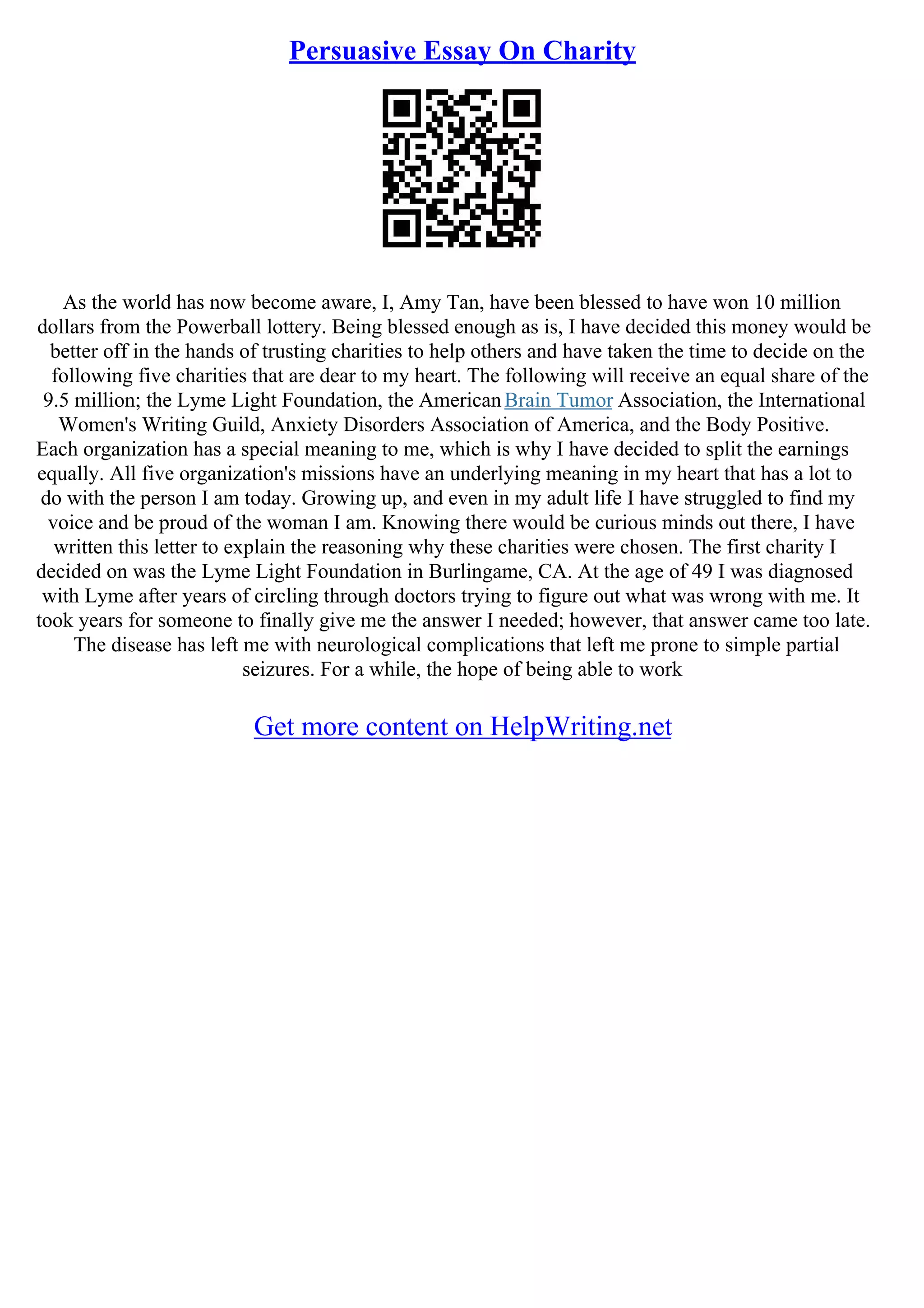 Essay On Charity | PDF