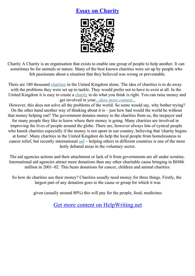 Essay On Charity | PDF