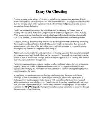 Essay On Cheating.pdf | Education