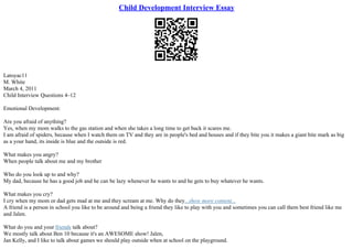 Essay On Child Development Observation | PDF