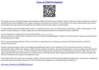 Essay On Child Development Observation | PDF