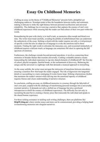 Essay On Childhood Memories.pdf