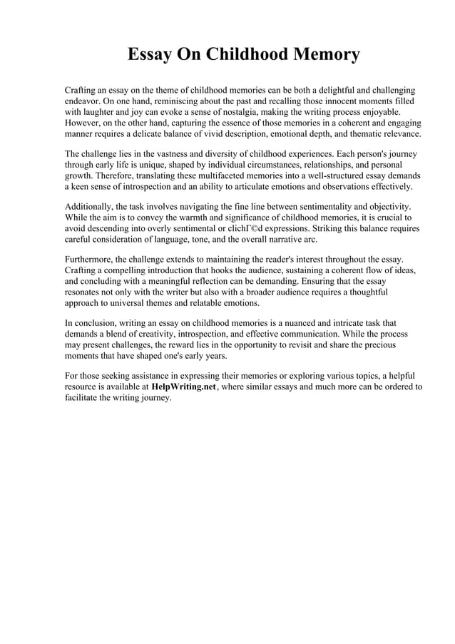 Essay On Childhood Memory.pdf