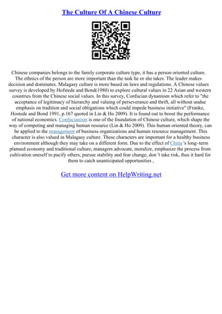 Essay On Chinese Culture | PDF