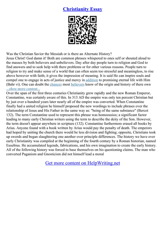 Essay On Christianity | PDF