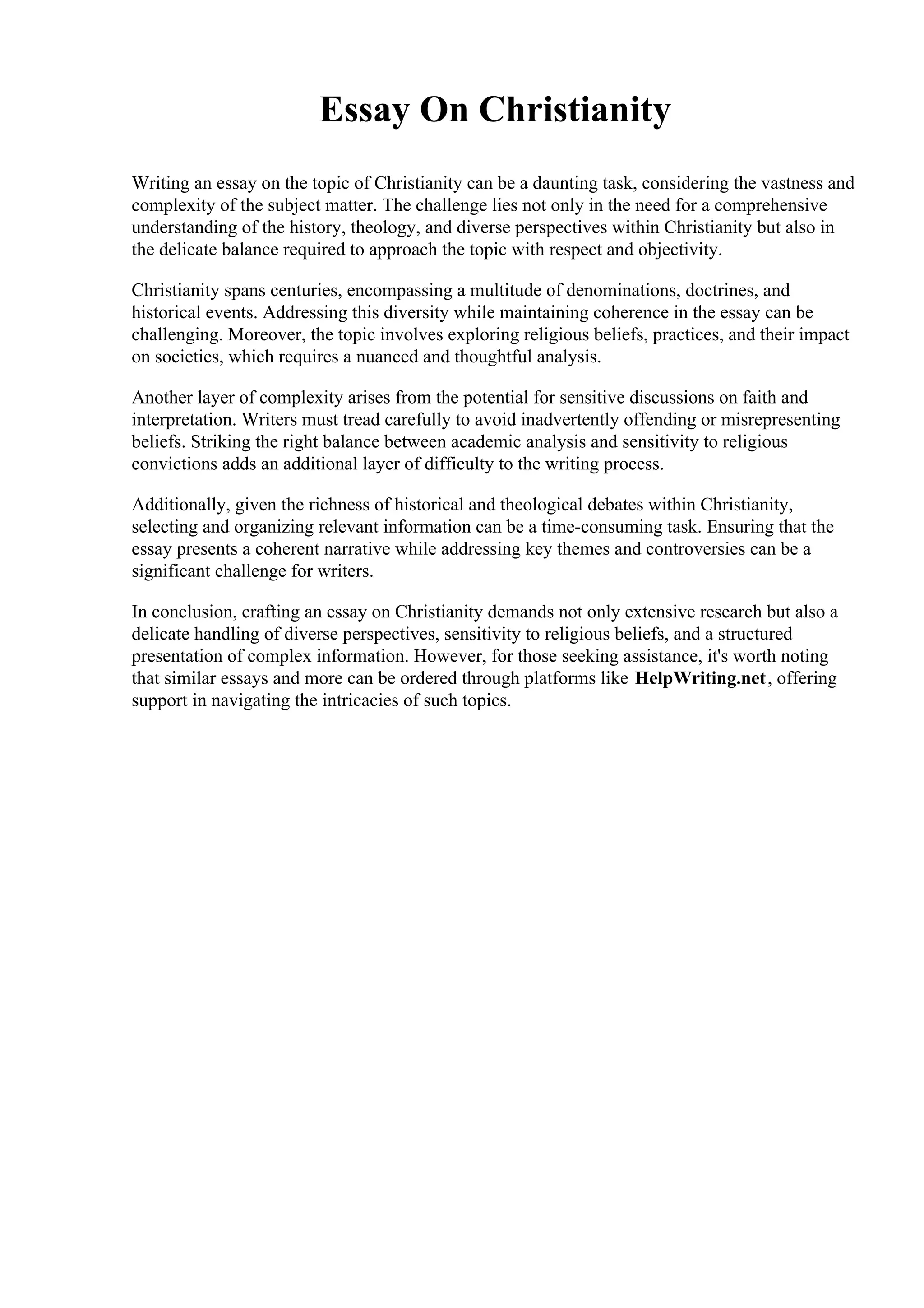 Essay On Christianity | PDF