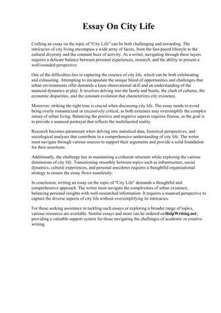 Essay On City Life.pdf