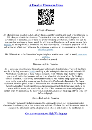 Essay On Class Room | PDF