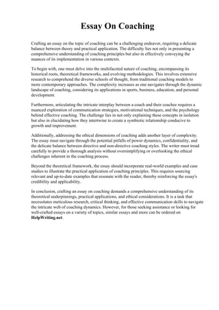 Essay On Coaching.pdf