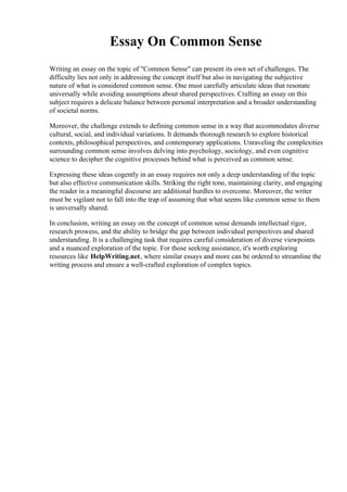 Essay On Common Sense.pdf