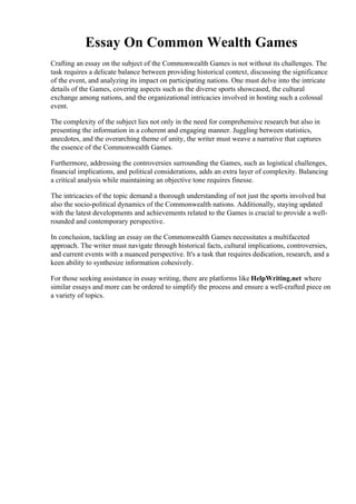 Essay On Common Wealth Games.pdf