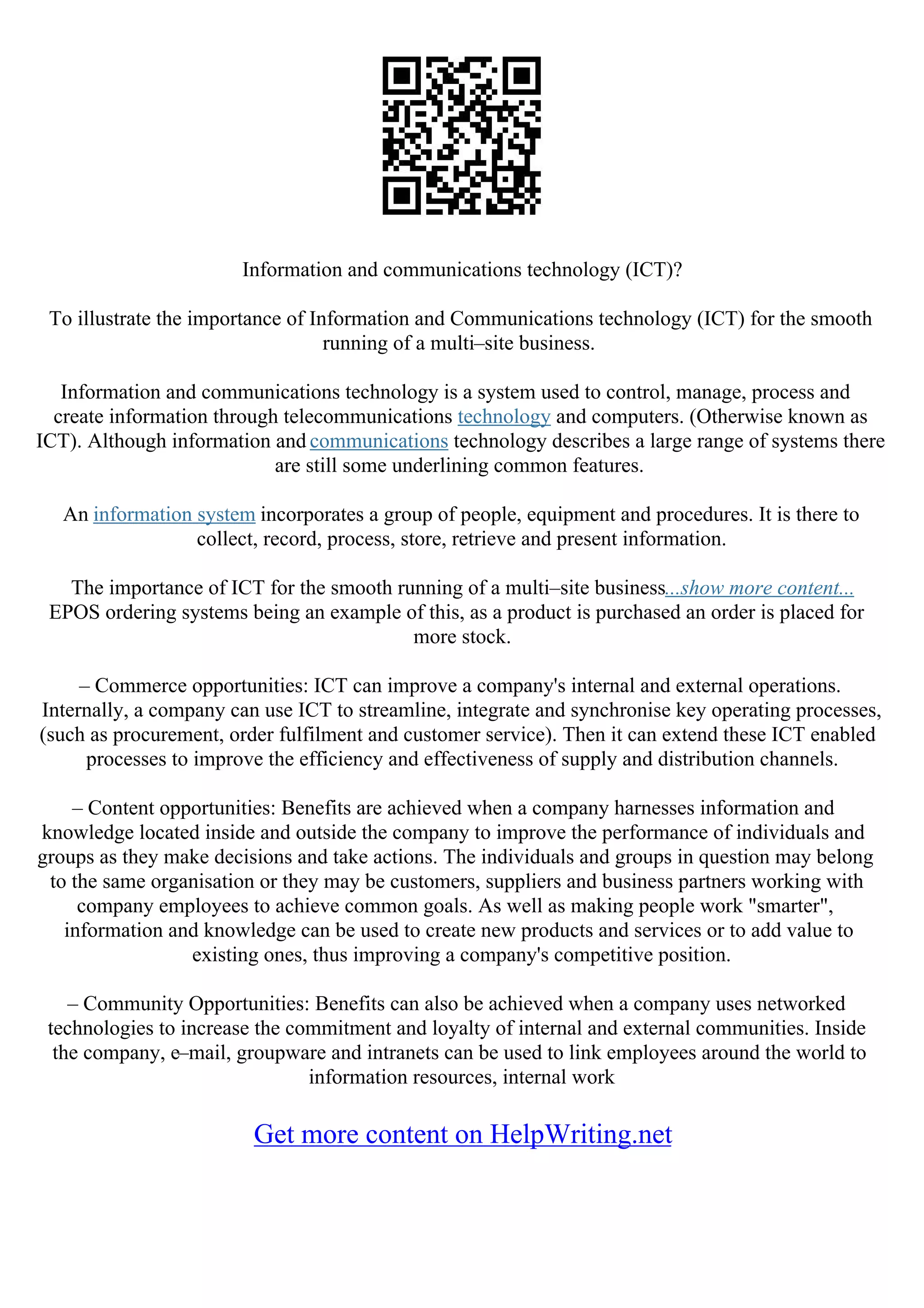 Essay On Communication Technology | PDF | Social Networking | Internet