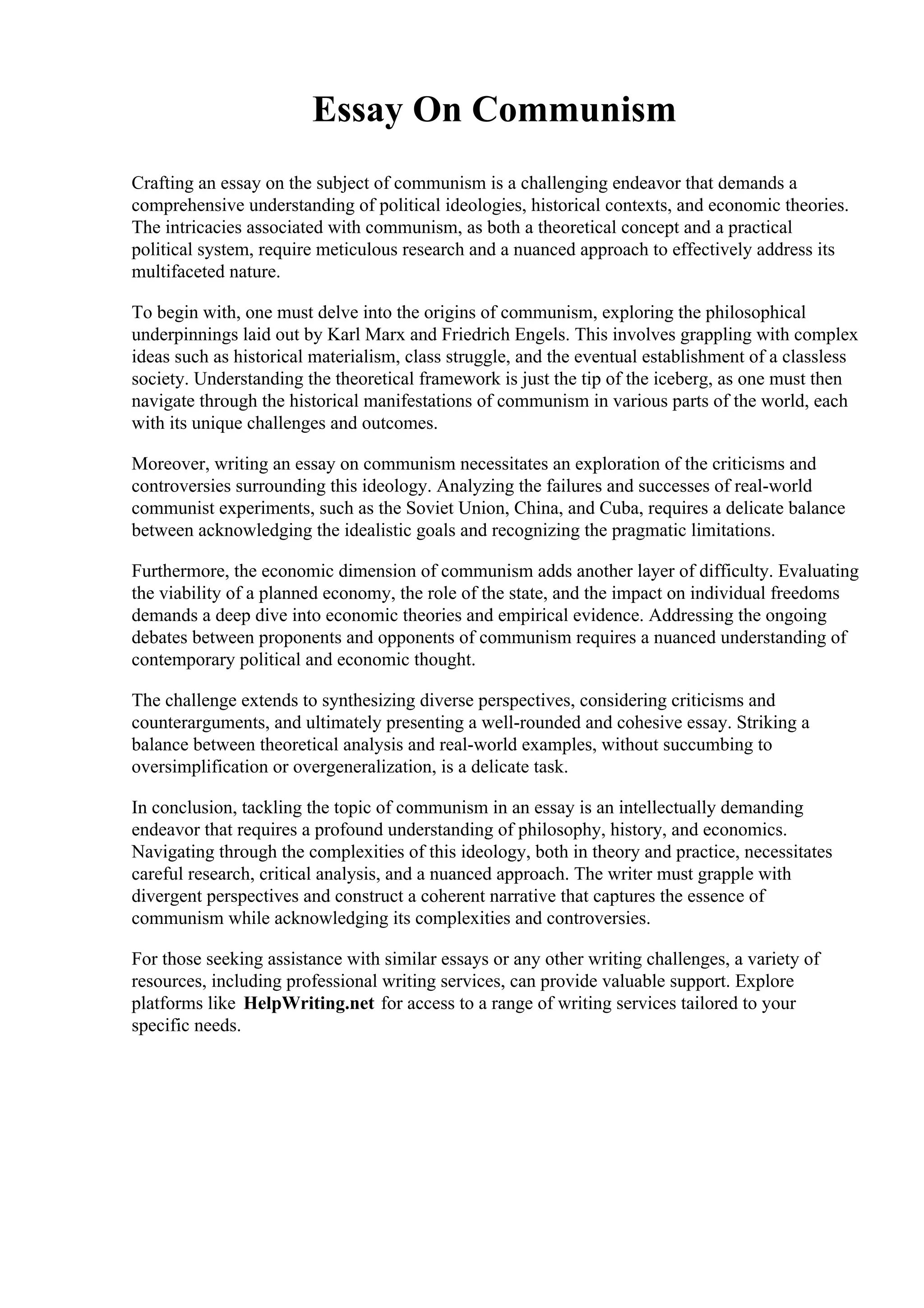 Essay On Communism.pdf