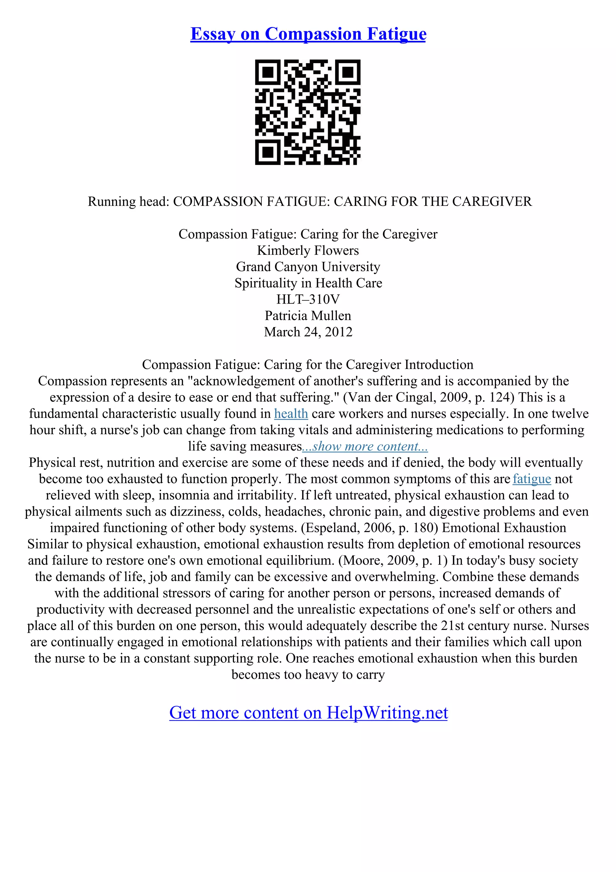 Essay On Compassion | PDF