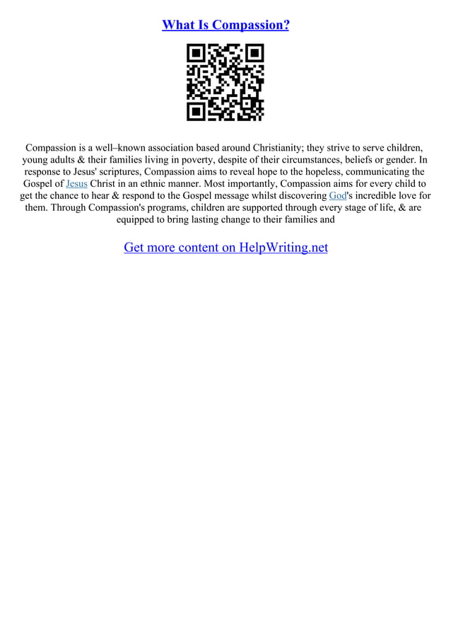 Essay On Compassion | PDF