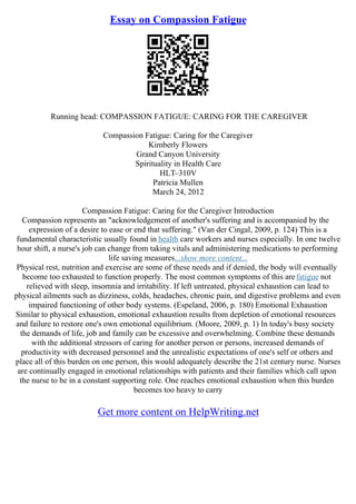 Essay On Compassion | PDF