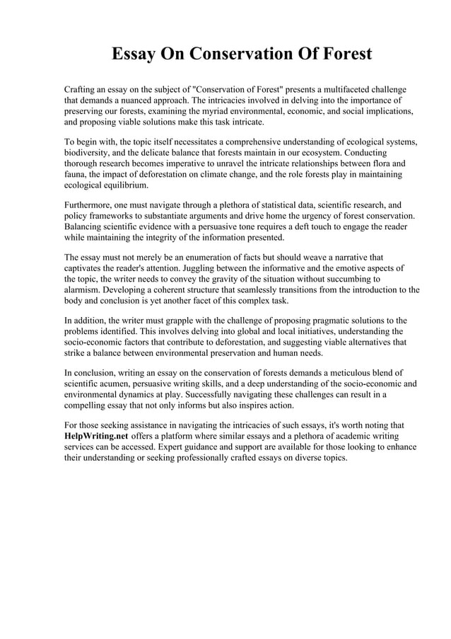 Essay On Conservation Of Forest.pdf | Biological Sciences | Science