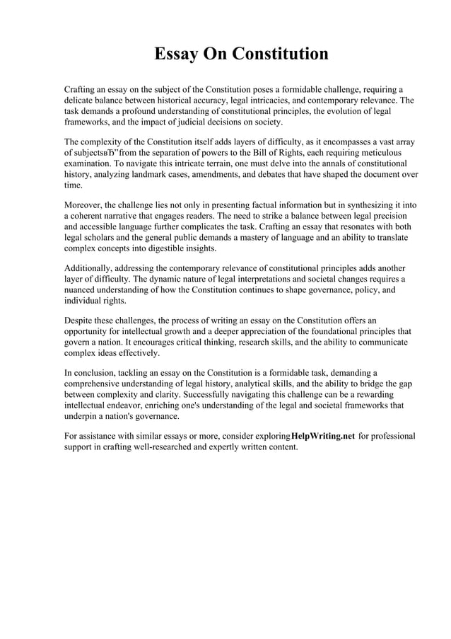 Essay On Constitution | PDF
