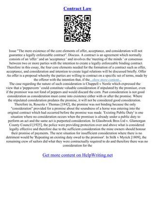 Essay On Contracts | PDF