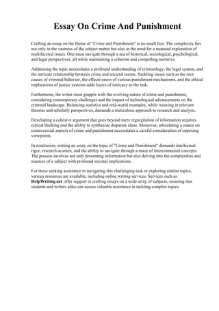 Essay On Crime And Punishment | PDF