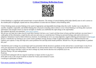 Essay On Critical Thinking | PDF