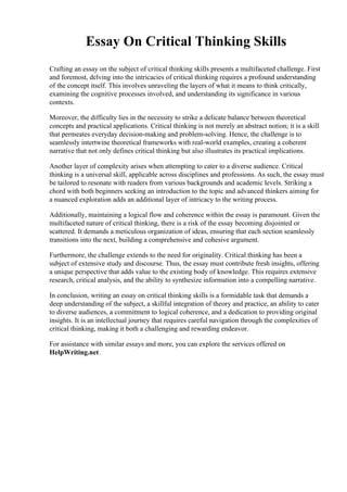 Essay On Critical Thinking Skills.pdf